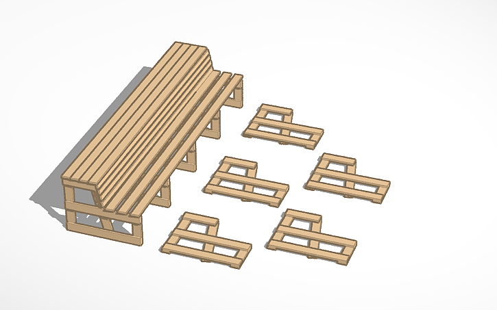 3D design Dugout Bench - Tinkercad