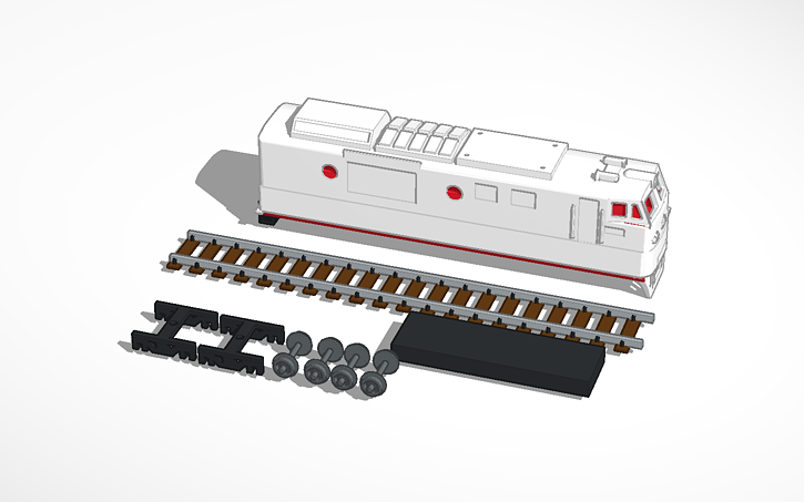 3D design VL-10 (with use of Amtrak Locomotive base) - Tinkercad