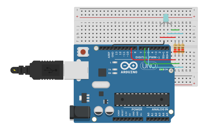 Circuit design led-rgb-codigo 4 -semana 8 | Tinkercad
