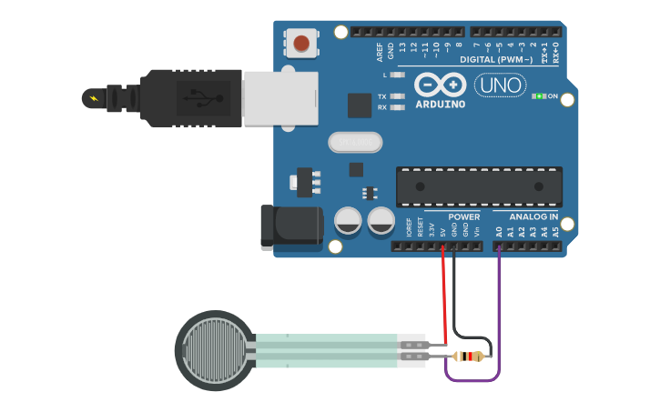 Circuit design force sensor - Tinkercad