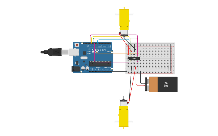 Circuit design Motor control | Tinkercad