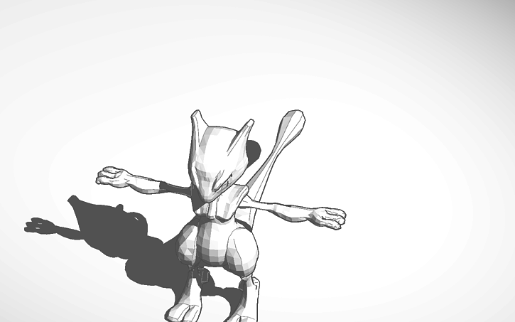 3D design MewTwo B&W - Tinkercad