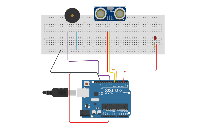 Circuit design Ultrasonidos | Tinkercad