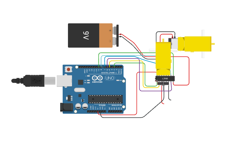 Circuit design Motor Drive Simulation - Tinkercad