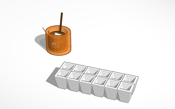 3D design Ice Tray - Tinkercad