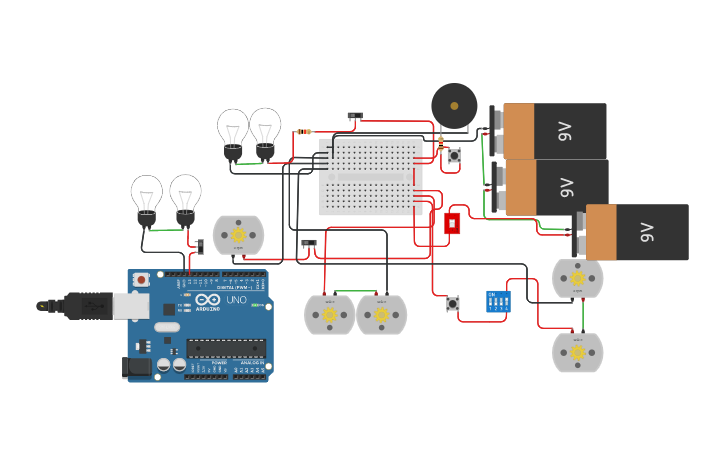 Circuit design Working car with real functions - Tinkercad