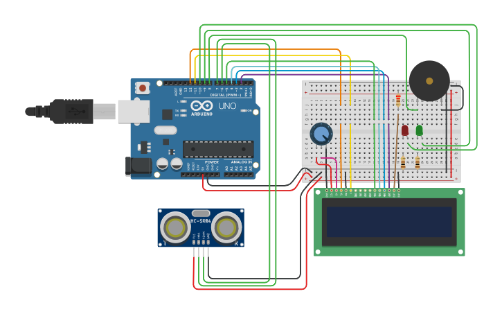 Circuit Design Rotação Com Sensor De Proximidade Tinkercad