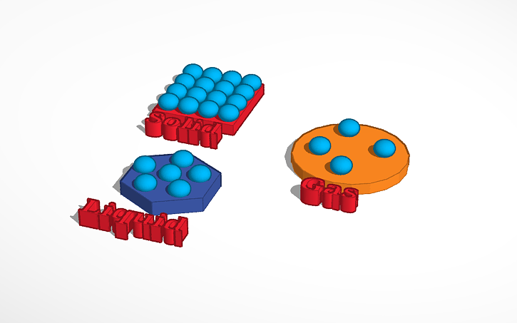 3D design Solid, Liquid and Gas - Tinkercad