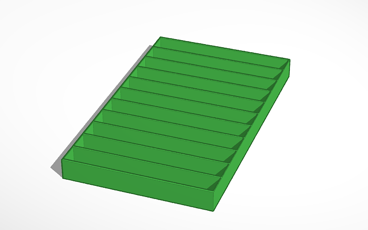 3D design 71MM resistor trays - Tinkercad