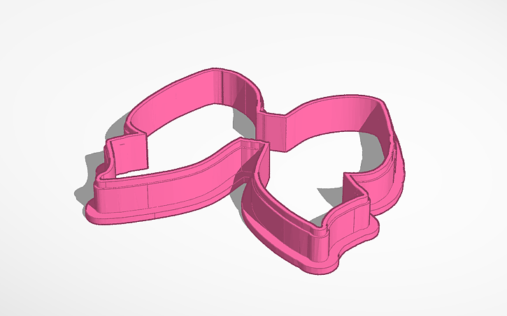 3D design ribbon bow 2 - Tinkercad