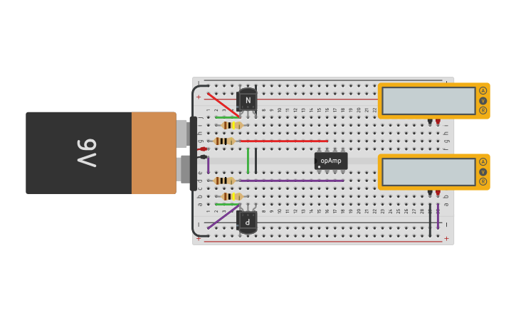 Circuit design Transistor Dual Power Supply - Tinkercad