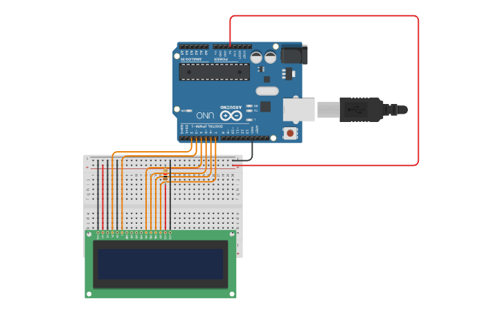 Circuit design LCD con Arduino | Tinkercad