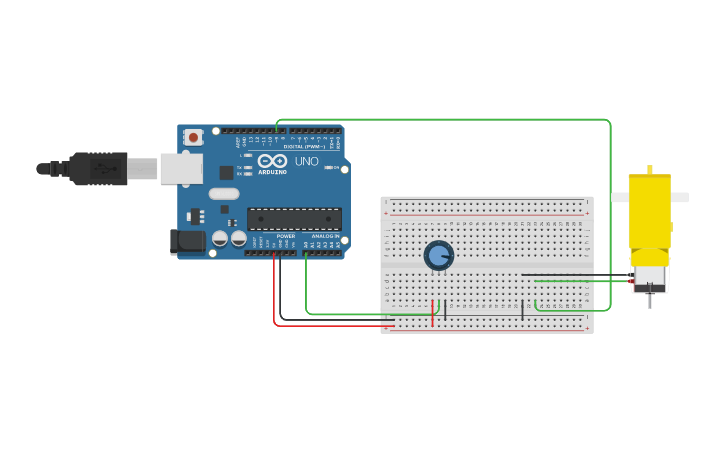 Circuit design gear motor - Tinkercad