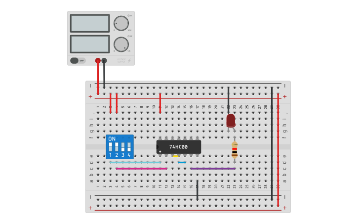 Circuit Design Realization Of And Gate Using Nand Tinkercad