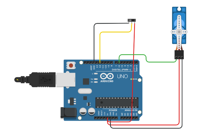 Circuit design Servo-slide switch by Akshatha | Tinkercad