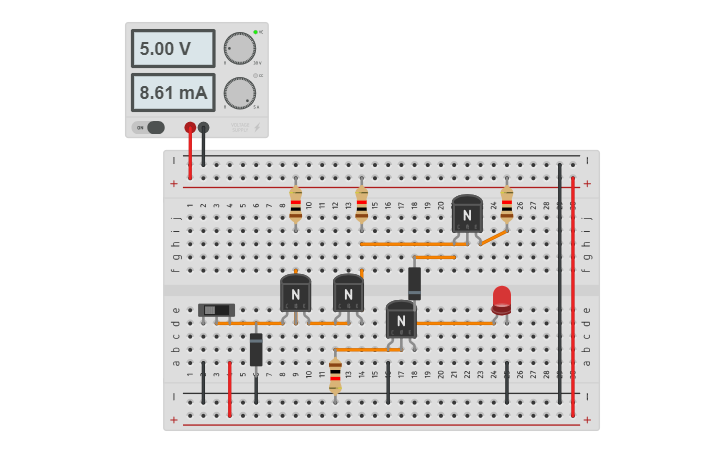Circuit design TTL NOT Gate(41220300314) - Tinkercad