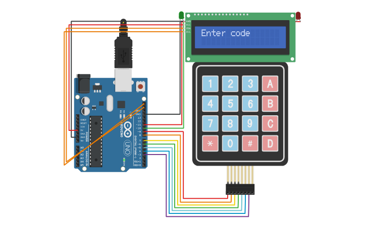 Circuit design Copy of Keypad unlocker - Tinkercad