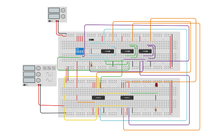 Circuit design PISO | Tinkercad