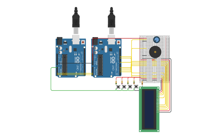 Circuit design Tetris I2C - Tinkercad