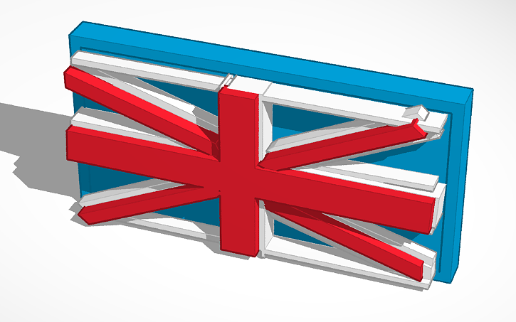 3D design UK flag - Tinkercad