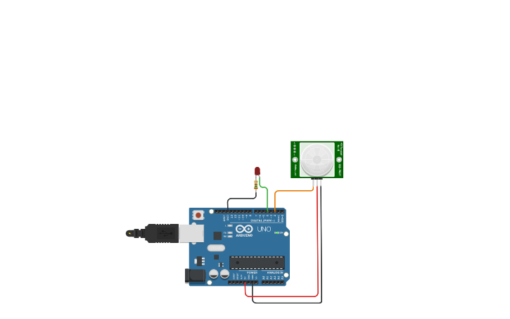 Circuit Design Motion Detector Tinkercad