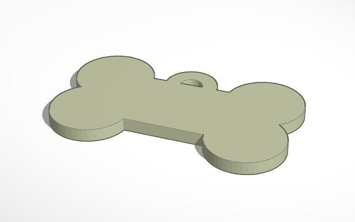 3D design Bone Dog Tag - Tinkercad