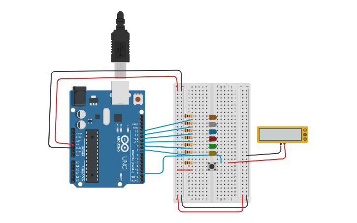 Circuit design First Arduino Cicuit - Tinkercad