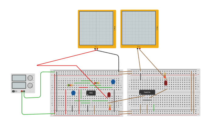Circuit Design 555 Timer And D Flip Flop Tinkercad