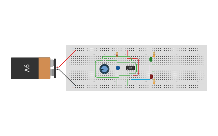 Circuit design 555 - Tinkercad