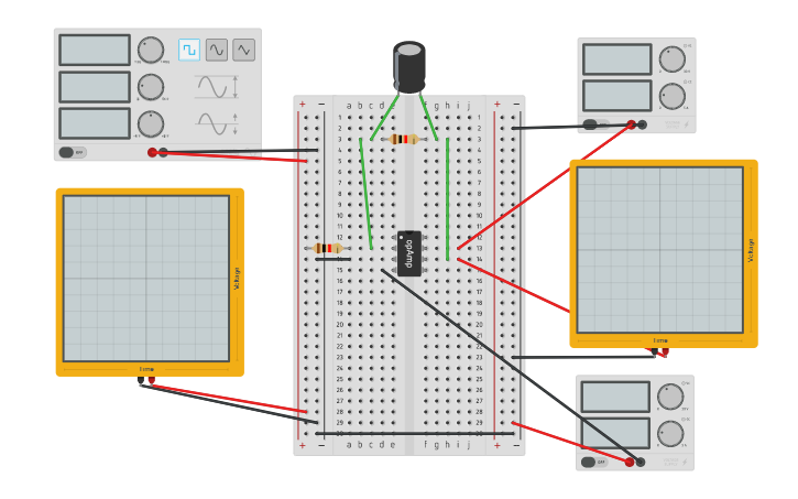Circuit design low pass filter - Tinkercad