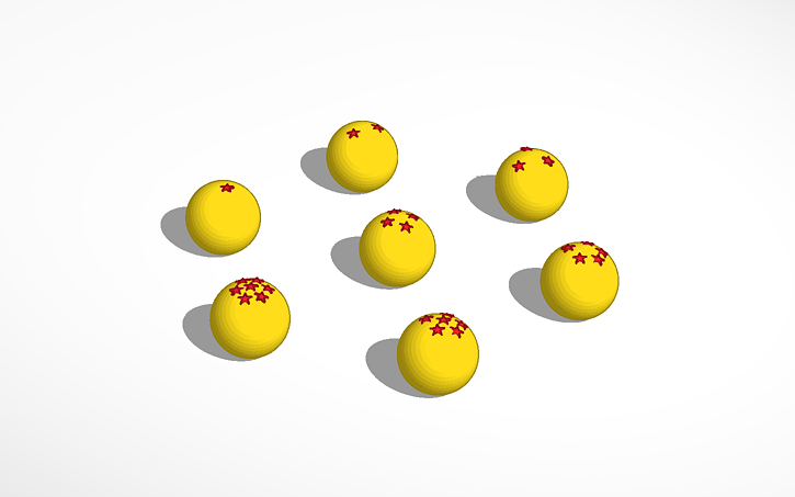 3D design Dragon Balls - Tinkercad