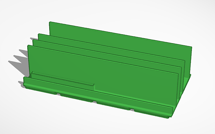 3D design gridfinity check book holder with letter opener - Tinkercad