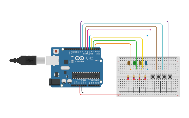 Circuit design Array de leds - Tinkercad