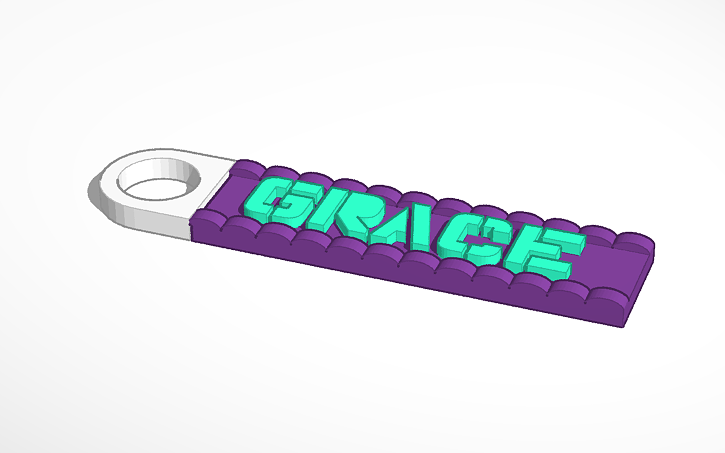 3D design Grace Keychain - Tinkercad