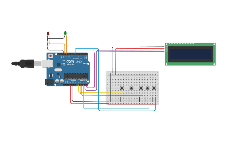 Circuit design Electronic voting - Tinkercad