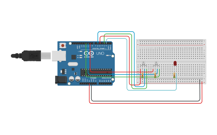 Circuit design Dioda RGBT - Tinkercad