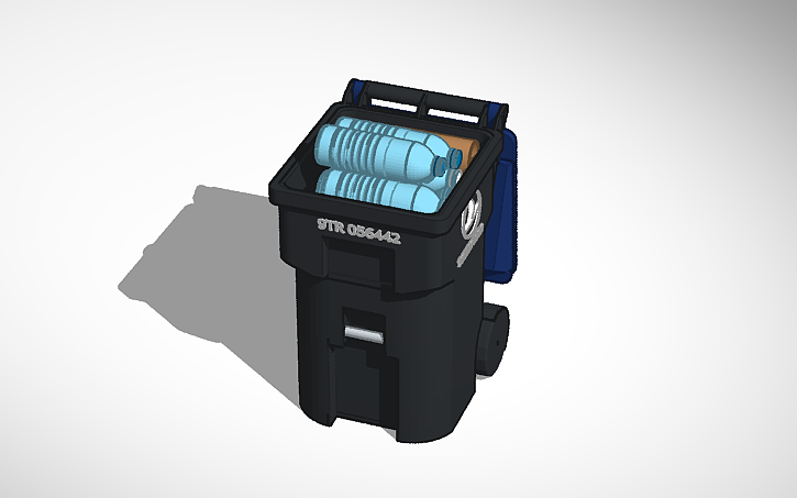 3D design Recycling bin TOO FULL - Tinkercad