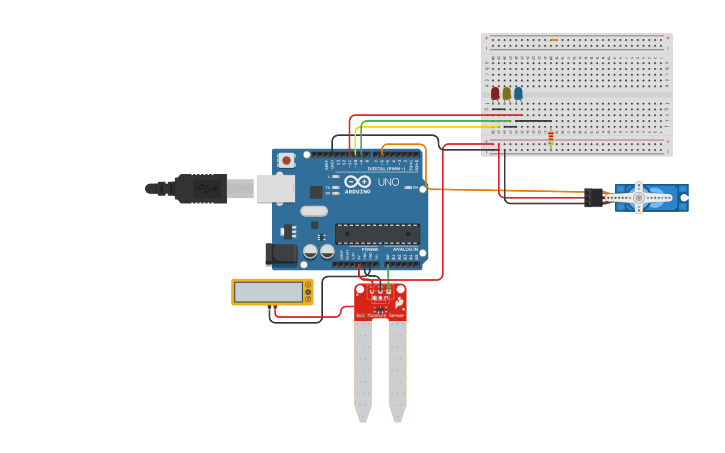 Circuit Design Sensor De Humedad Tinkercad