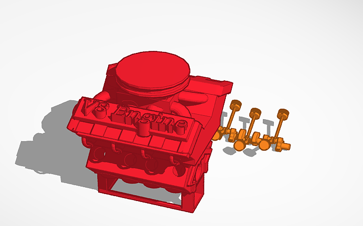 3D design V8 Engine - Tinkercad