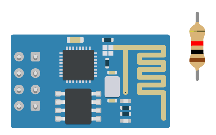 Circuit design ESP8266 - Tinkercad