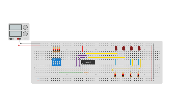 Circuit design Binary To Gray Code Converter - Tinkercad