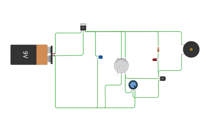 Circuit design Smoke Detection Alarm - Tinkercad