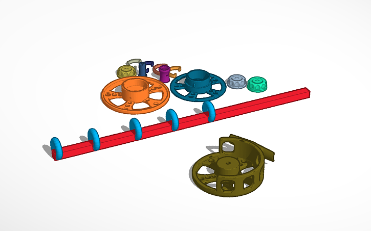 3D design fishing reel w/ pole - Tinkercad