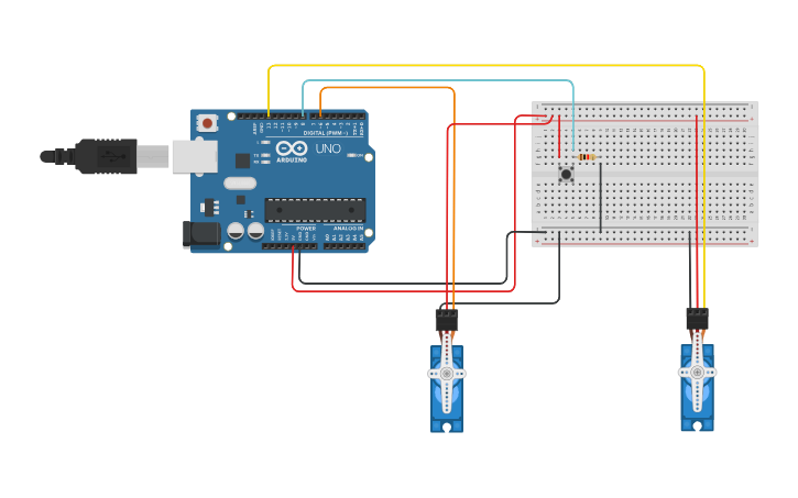 Circuit design CATAPULTA RETO 2: PROGRAMACIÓN FINAL - Tinkercad