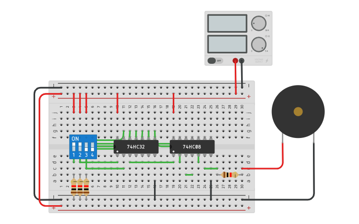 Circuit design buzzer - Tinkercad