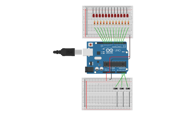 Circuit design TBird Arduino | Tinkercad