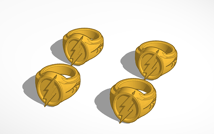 3D design Copy of Flash Ring x4 (better for kids) - Tinkercad