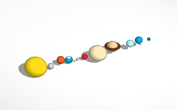 3D design solar system full - Tinkercad