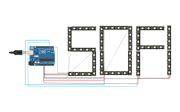 Circuit design "Sofi" con tira LED - Tinkercad