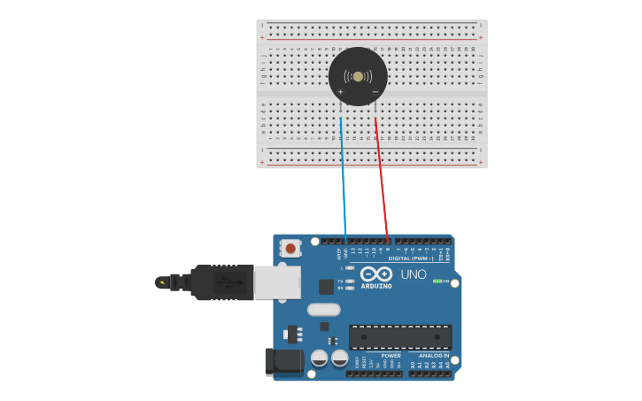Circuit design Active buzzer - Tinkercad